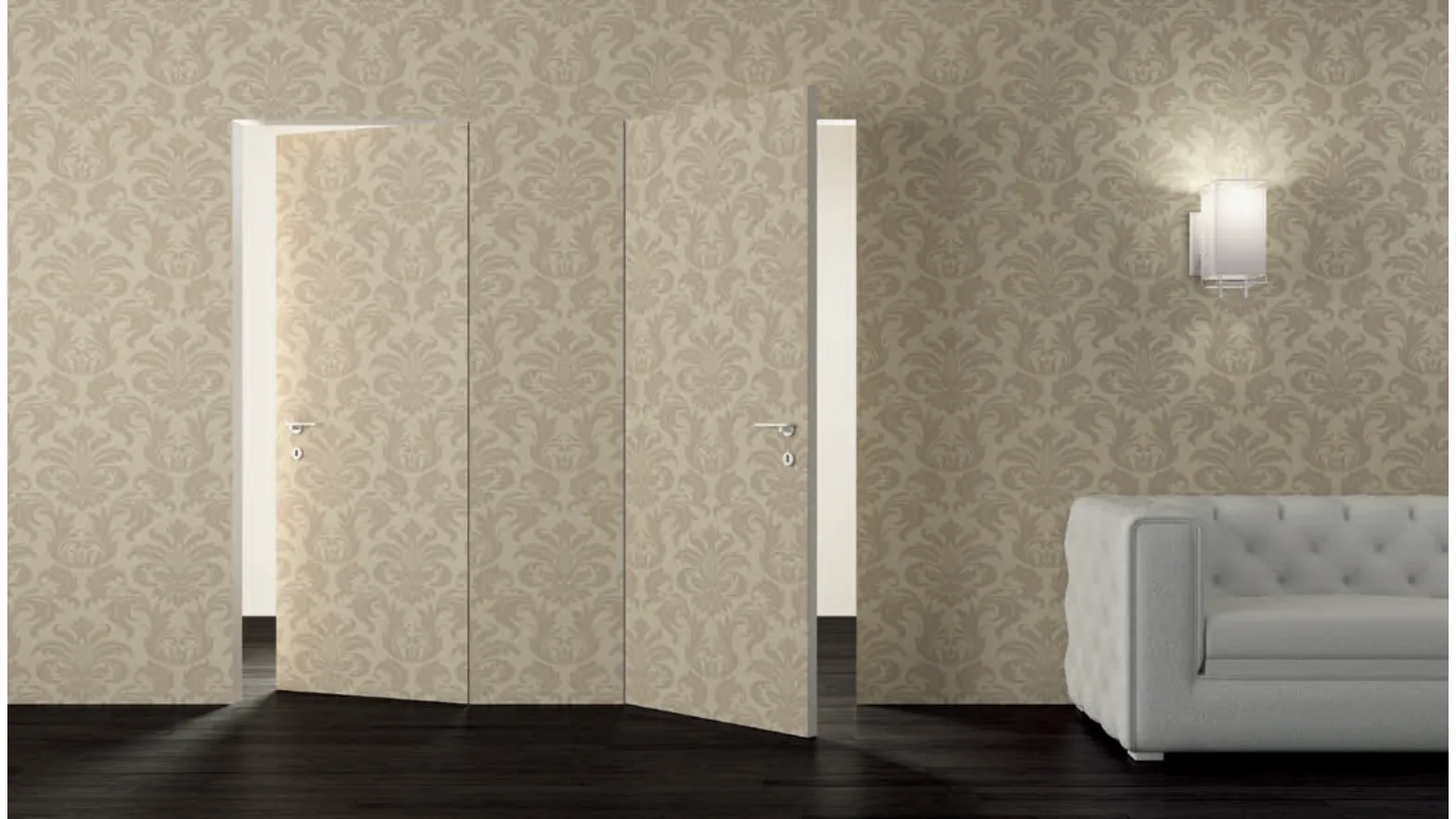 Porta battente a filo muro
